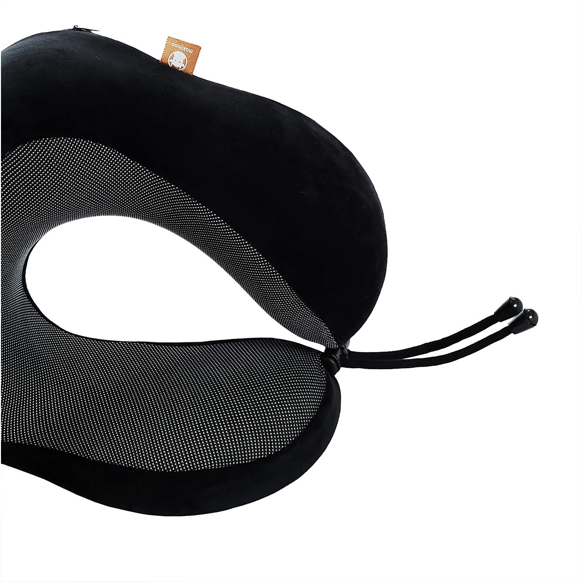 Makimoo Memory Foam Travel Pillow, Neck Pillow with 360-Degree Head Support, Comfortable and Lightweight, Ideal for Sleeping on Airplane, Car, Train, Bus and Home Use, Comes with Storage Bag (Black)