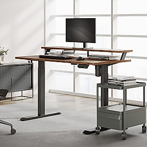 Fenge Electric Standing Desk, 48 x 24 Inches Quick Install Height Adjustable Desk with Drawer, Computer Stand Up Desk Sit Stand Desk Workstation for Home Office