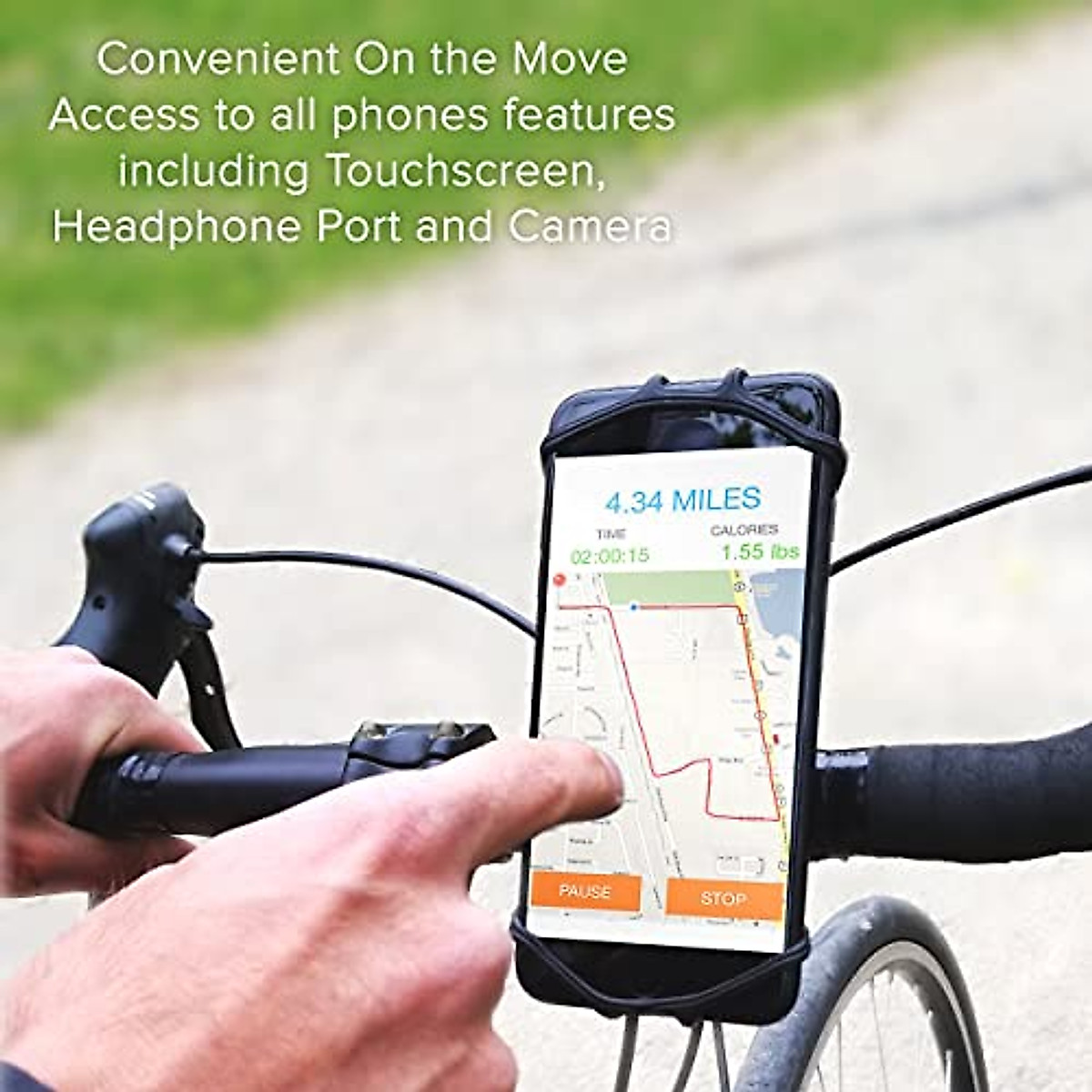 E Tronic Edge Bike Phone Mount - Rotating Cell Phone Holder for Bicycle Handlebar Compatible with iPhone 6 7 8 X 11 12 13 Samsung Galaxy (All-Terrain)