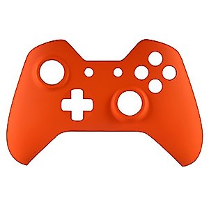 eXtremeRate Custom Design Unique Top Shell Case Front Housing Replacement Faceplate Kits for Xbox One Remote Controller Cover (Soft Touch Orange)