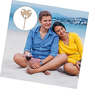 Anneome 1pc Unique Tray Board Holders Bottle Holder for Wooden Home Desk Foldable Design Beach Picnic Outside Heart Glass Rack Serving with Food Sand and Storage Party Wood Shaped Grass