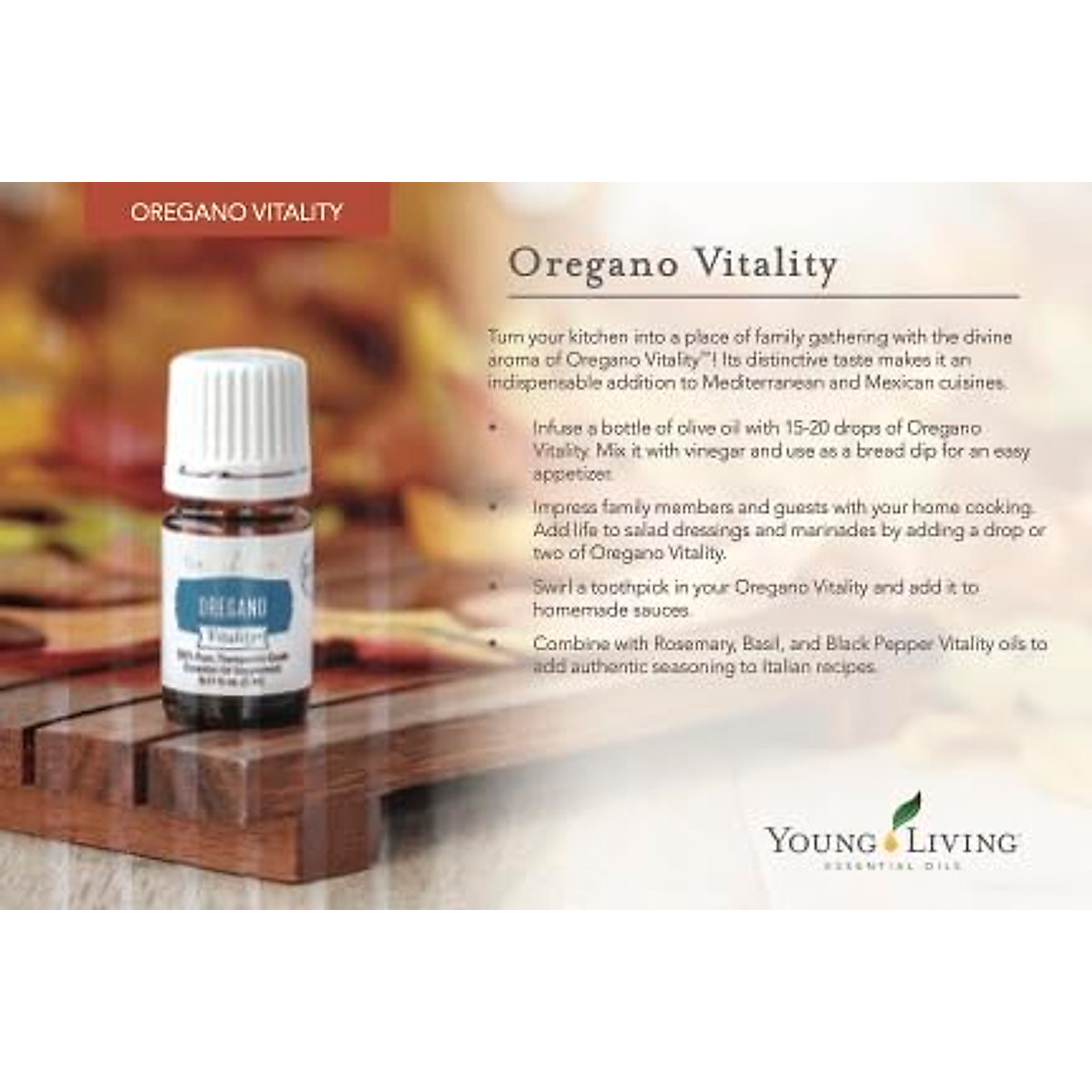 Vitality Oregano Essential Oil 5 ml by Young Living - Immune Support , Digestive-Cleansing , Antioxidants , Overall Wellness , Healthy Immune System , Cooking Essential , Fresh Herbal Note
