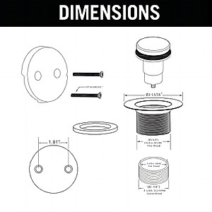 Matte Black Bathtub Drain/Bath Tub Drain Kit with Overflow Drain Cover - Bathtub Stopper Replacement by Yodel Faucet