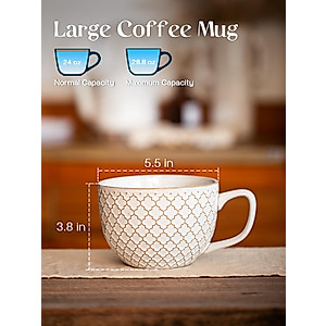 DOWAN 24oz Coffee Mugs, Large Soup Mugs with Handle for Enjoying Coffee, Soup, Ramen and Cereal at Home or in the Office. (Mug set of 4)