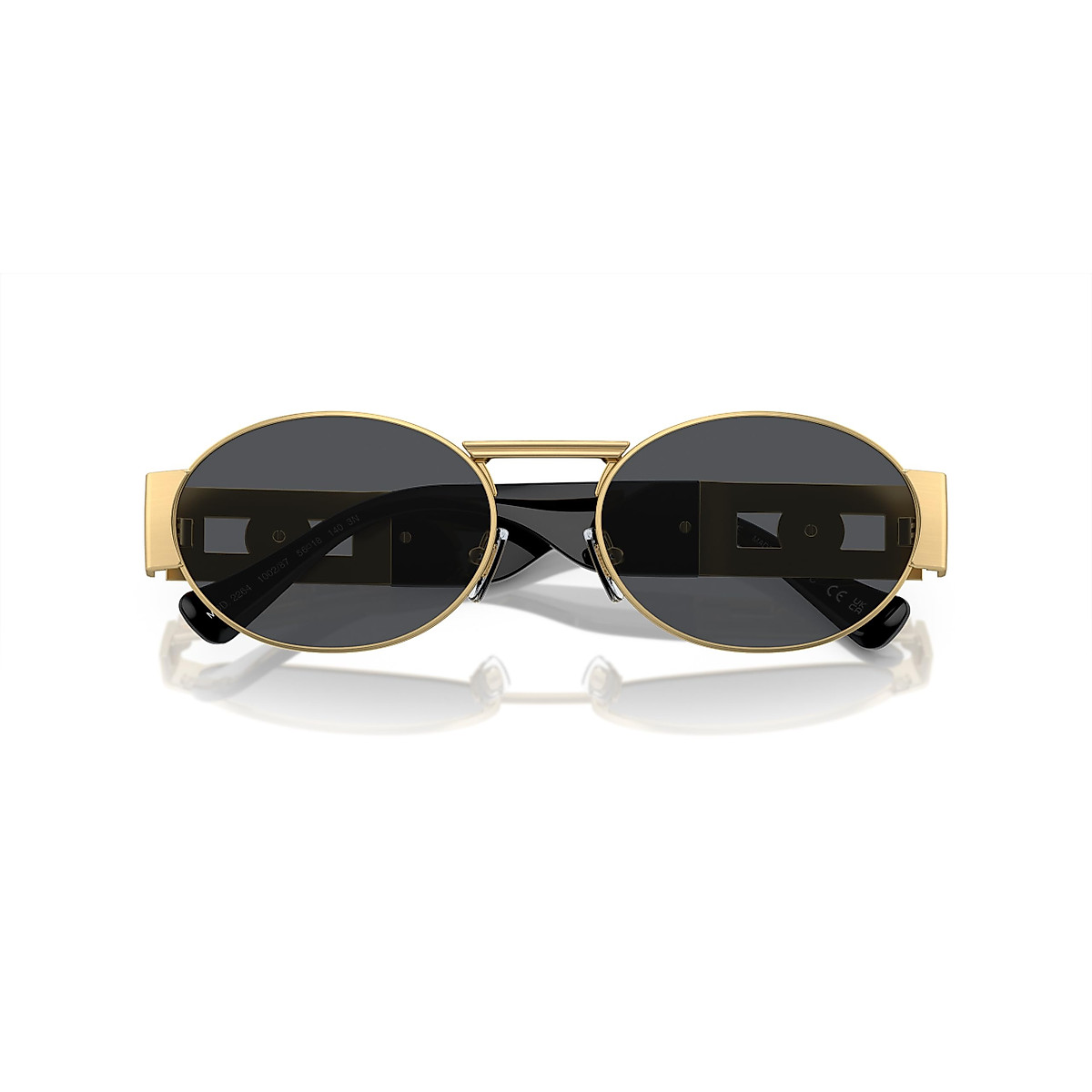 Versace Unisex Sunglasses Matte Gold Frame, Dark Grey Lenses, 56MM