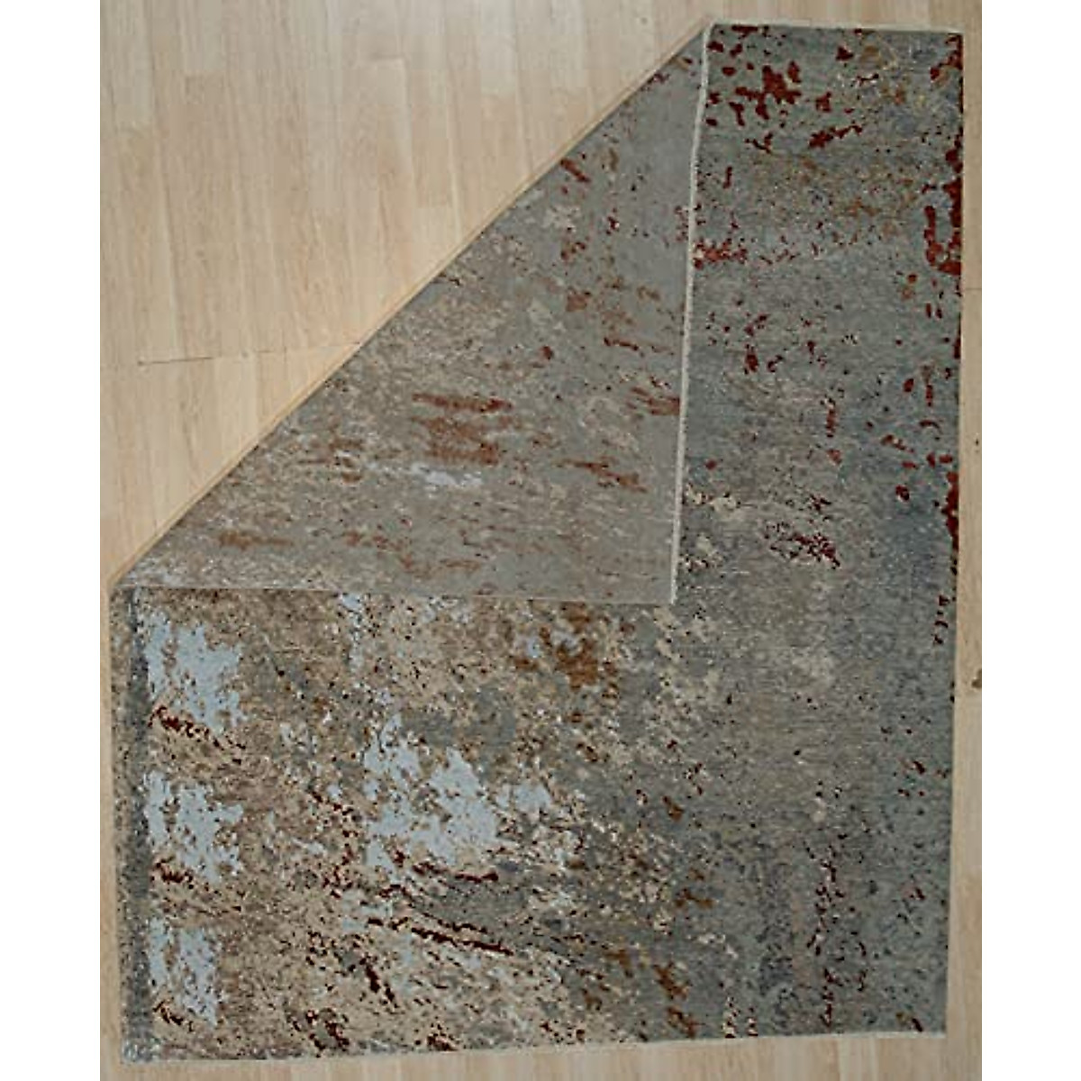 EORC KA1003GY8X10 Hand-Knotted Wool Galaxy Rug, 8'2 x 9'10, Gray