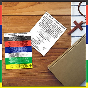 Zhanmai 400 Pcs Bulk Plan of Salvation Cards Gospel Tracts Pocket Holy Postcards Prayer Cards Christian Inspirational Bible Verses Wallet Planner Bookmark for Men Women Teens Ministering Tool