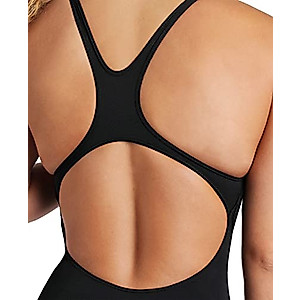 Arena Women's Standard Swim Pro Open Back One Piece Solid Team Athletic Training Swimsuit, Black/White, 22