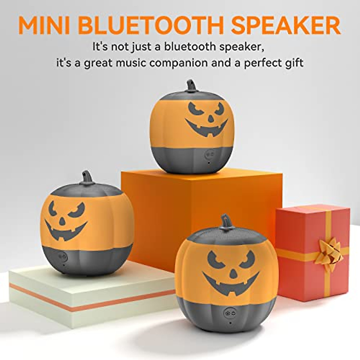 LFS Mini Bluetooth Speakers Small Pumpkin Speaker Portable Wireless Speakers, TWS Pairing, 12H Playtime, Waterproof Party Speaker for Halloween, Easter, Home, Outdoor