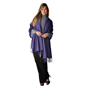 Cashmere Boutique 100% Pure Cashmere Shawl - Soft, Luxury Lightweight, Perfect for Daily Wear or Any Occasion, Long Winter Warm Shawl for Women - Black, 36" x 80"