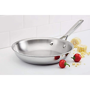 Anolon Triply Clad Stainless Steel Frying / Fry Pan / Skillet - 12.75 Inch, Silver