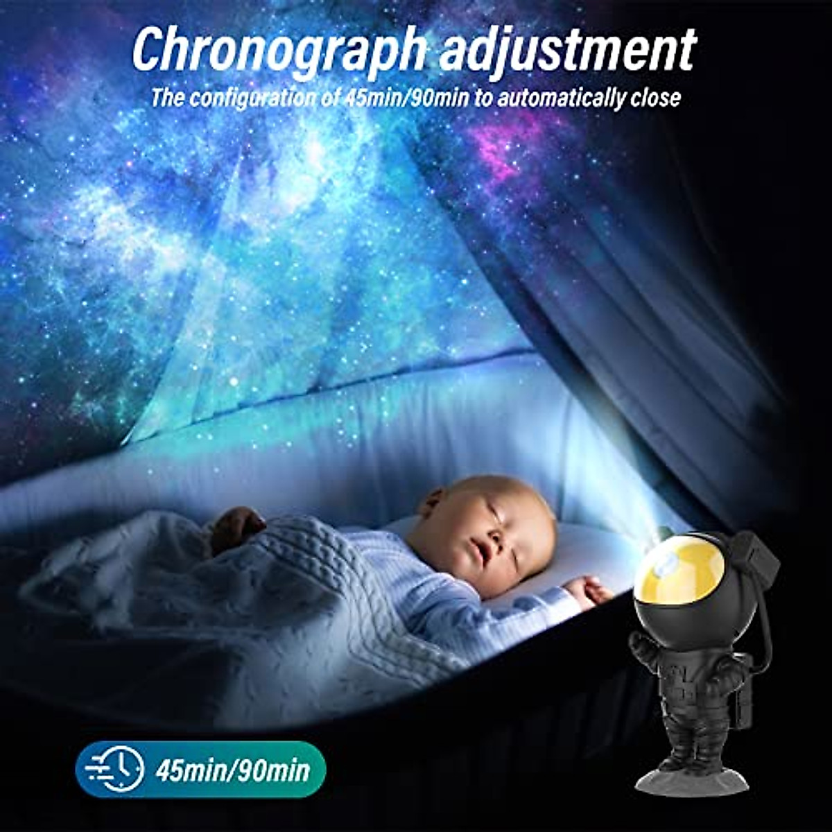 BestYiJo Astronaut Light Projector, Galaxy Projector Night Light 3D Nebula Decor lamp for Kids Room with Remote Control, 8 Color Modes Star Projector for Bedroom Ceiling Gaming Room Decor