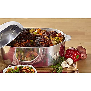 IMUSA USA Heavy Duty Cajun Oval Aluminum Roaster 15, Silver