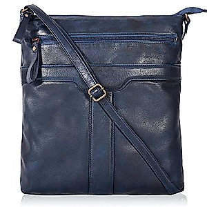 Leather Crossbody Bags for Women - Ladies Sling Handbags - Medium Cross body Purses Handbags - Purses For Women (Blue Classic)