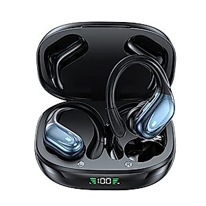 Wireless Earbuds, 75Hrs Playtime Bluetooth 5.1 Headphones, True Wireless Earphones with Digital Display & CVC 8.0 Noise Cancelling, Waterproof Earbuds with Mic for Sports, Running, Yoga, Workout