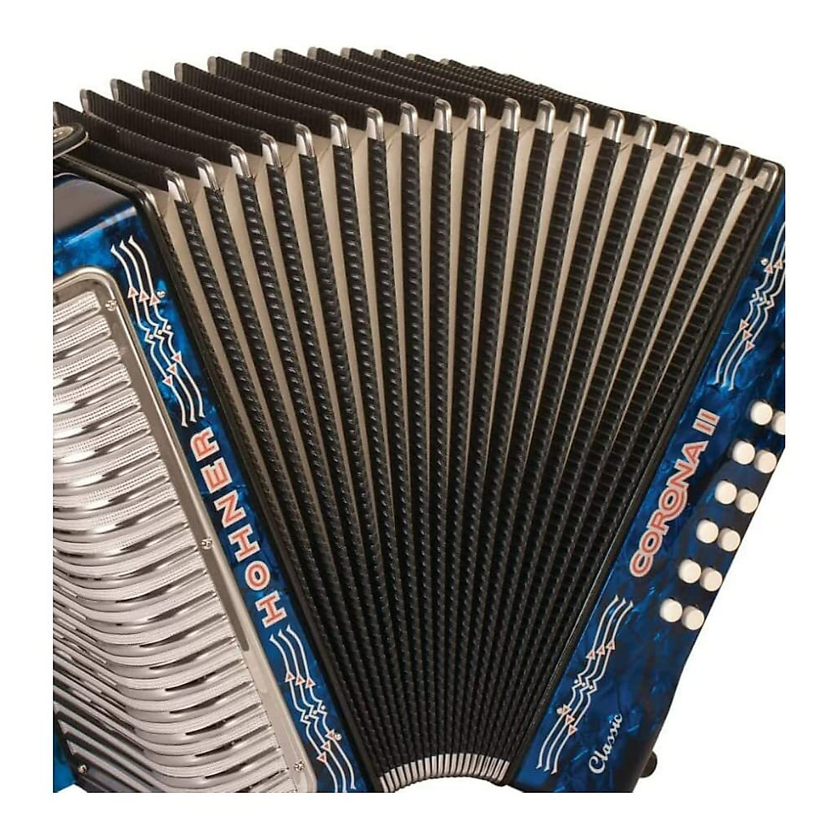 Hohner Corona II Classic Diatonic Accordion - Keys of F/Bb/Eb - Pearl Dark Blue