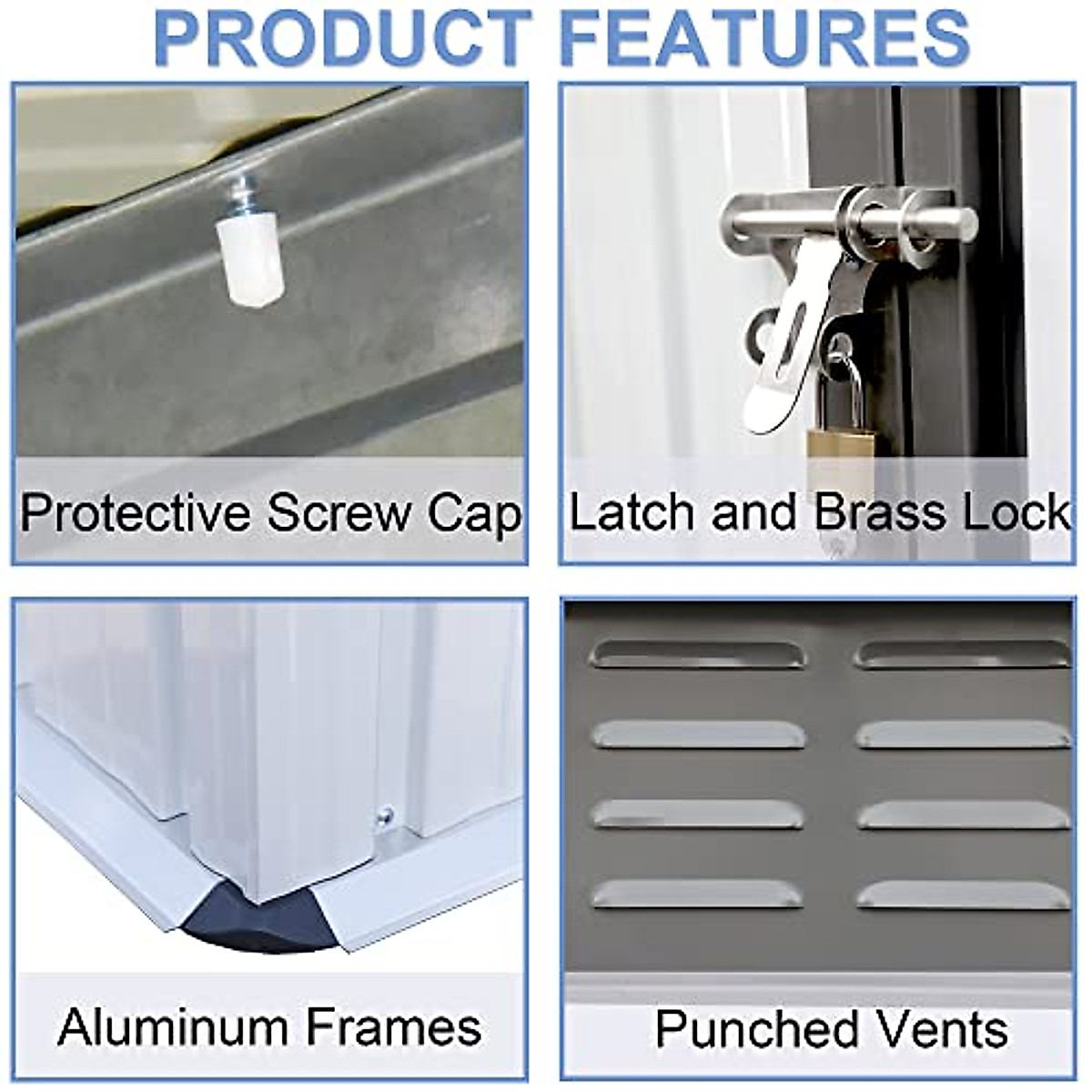 EMKK 5'x 3'Outdoor Storage Shed with Singe Lockable Door,Galvanized Metal Shed with Air Vent Suitable for The Garden,Tiny House Storage Sheds Outdoor for Backyard Patio Lawn