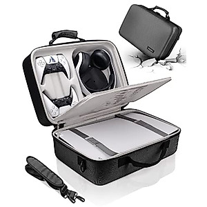 Glamgen Carrying Case for PS5 Travel Case for Playstation 5 Console PS5 Games Gaming Headset Console Dock and Accessory Organizer