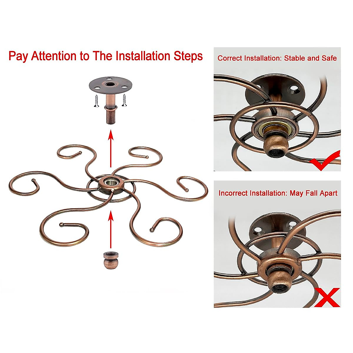 GeLive 360° Rotatable Wine Glass Holder Under Cabinet Stemware Rack Glass Hanger Drying Rack Storage Organizer With 6 Hooks for Home and Bar (Antique Bronze)