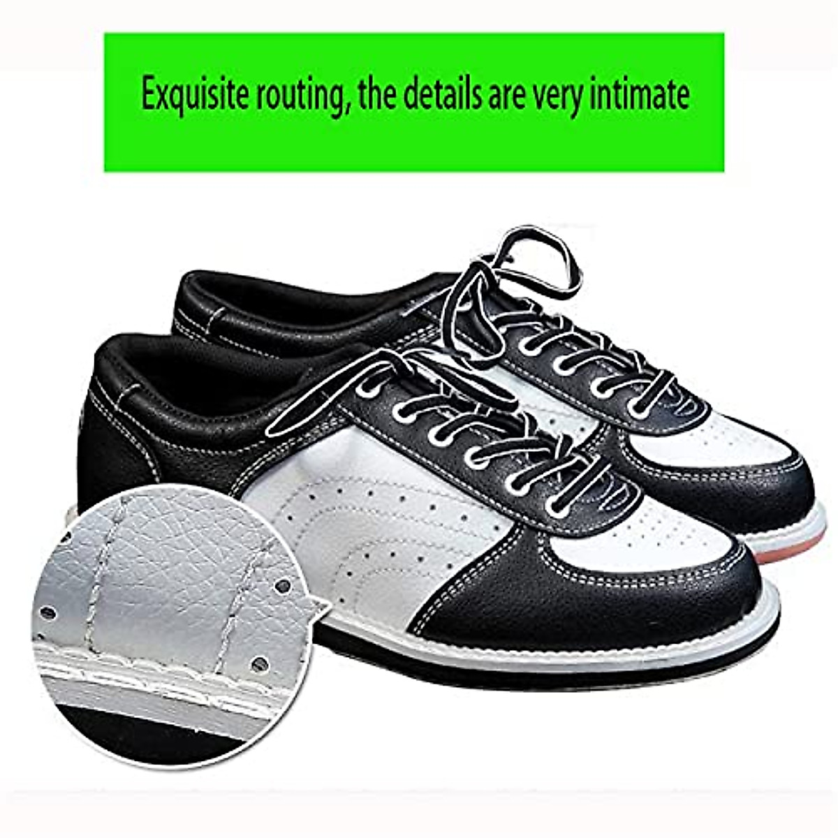 DAMANDO Bowling Shoes for Men, Bowling Fitness Sport Trainers with Sliding Soles Casual Lawn Bowls Shoes,Black,11