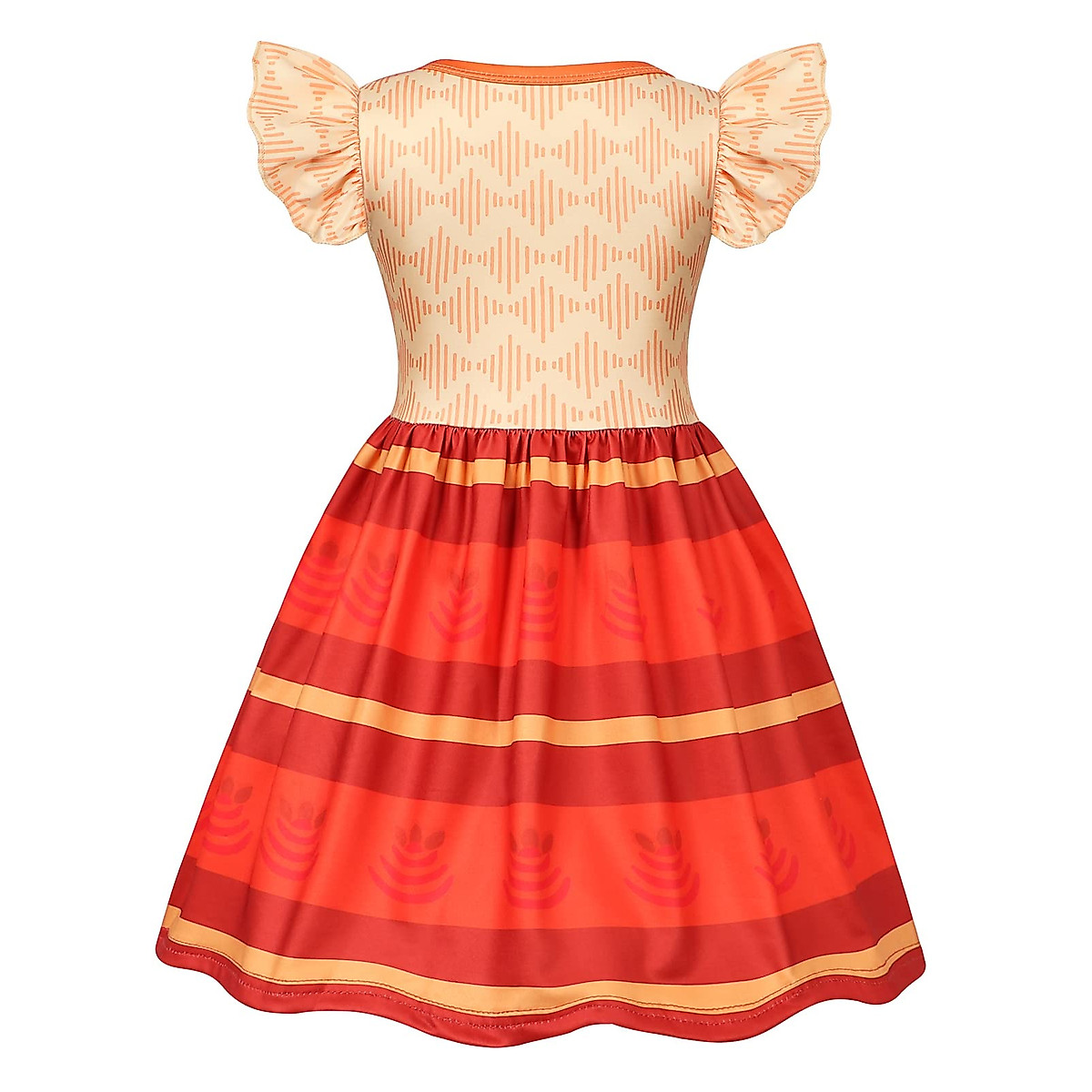 COTRIO Magic Family Dolores Costume Dress up for Girls Birthday Party Fancy Dress Toddler Kids Halloween Cosplay Outfits Role Play Clothes Pretend Play Dresses Size 5T (4-5 Years, Orange, 120)