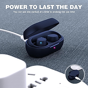 5.2 Bluetooth Headphones for Apple iPhone 16 16e 15 Pro Max 14 Plus 13, Small Ear Buds True Wireless Earbuds Earphones with Microphone Touch Control for Samsung S24 S23 Ultra Google Pixel 9 8 Blue