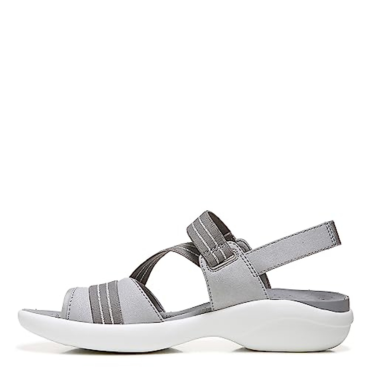 BZees Womens Chance Strappy Sandal Silver Shimmer 6.5 M