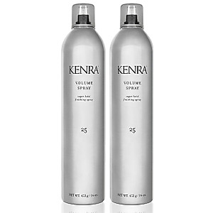 Kenra Volume Spray 25 50% | Super Hold Finishing & Styling Hairspray | Flake-free & Fast-drying | Wind & Humidity Resistance | All Hair Types | 16 oz (2-Pack)