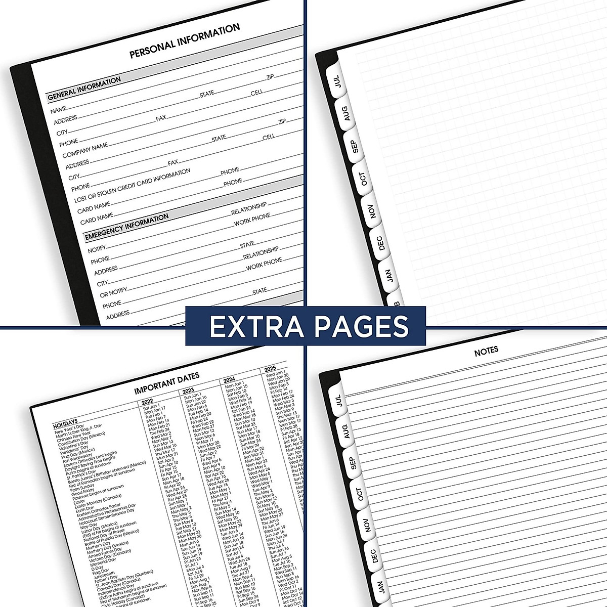 AT-A-GLANCE 2022-2023 Planner, Weekly & Monthly Academic Appointment Book, 9" x 11", Large, Move-A-Page, Black (70957E05)