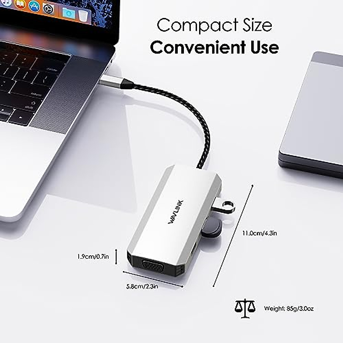 USB C to Dual HDMI Adapter 4K 60hz, 7 in 1 USB C Docking Station with 2 HDMI Displayport VGA Hub, USB C Splitter 4 Monitors Extended Display, USB C Adapter Multiport Dongle for MacBook/Dell/HP/Lenovo
