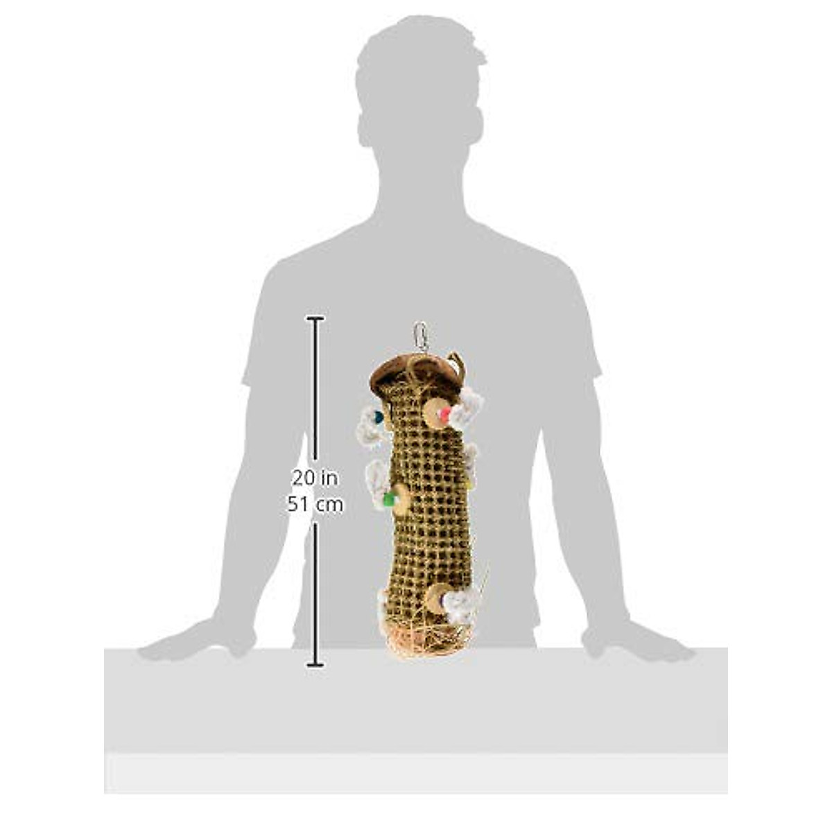 Penn-Plax Natural Weave Kabob Bird Perch Toy, 18-inch