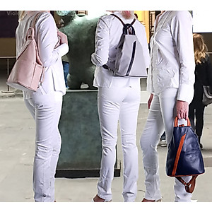 PRIMO SACCHI Italian Soft Leather Dark Taupe Tan Top Handle Shoulder Bag Rucksack Backpack Purse