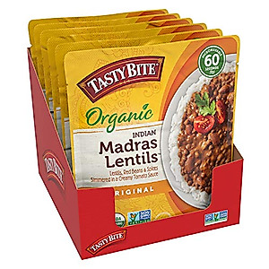 Tasty Bite Organic Indian Madras Lentils, Microwaveable Ready to Eat Entree, 10 Ounce (Pack of 6)