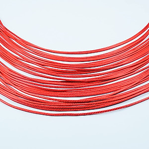 Yuhuan Necklace Women Fashion Bib Choker 36 Layers Wax Line Collar Statement Jewelry (Red)