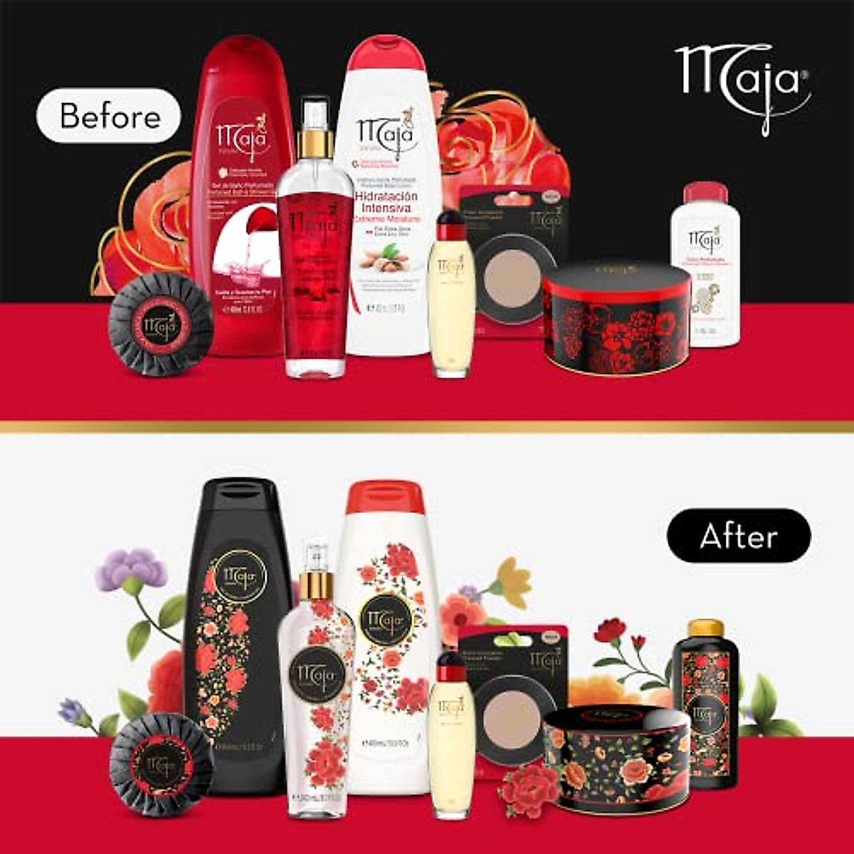 Maja Pressed Compact Powder for Flawless Uniform Coverage, Matte Skin, Without Shine, Long Lasting Effect, Fragrance-Free, Mirror and Tassel, Beige Oscuro Color, 0.53 Oz, Box