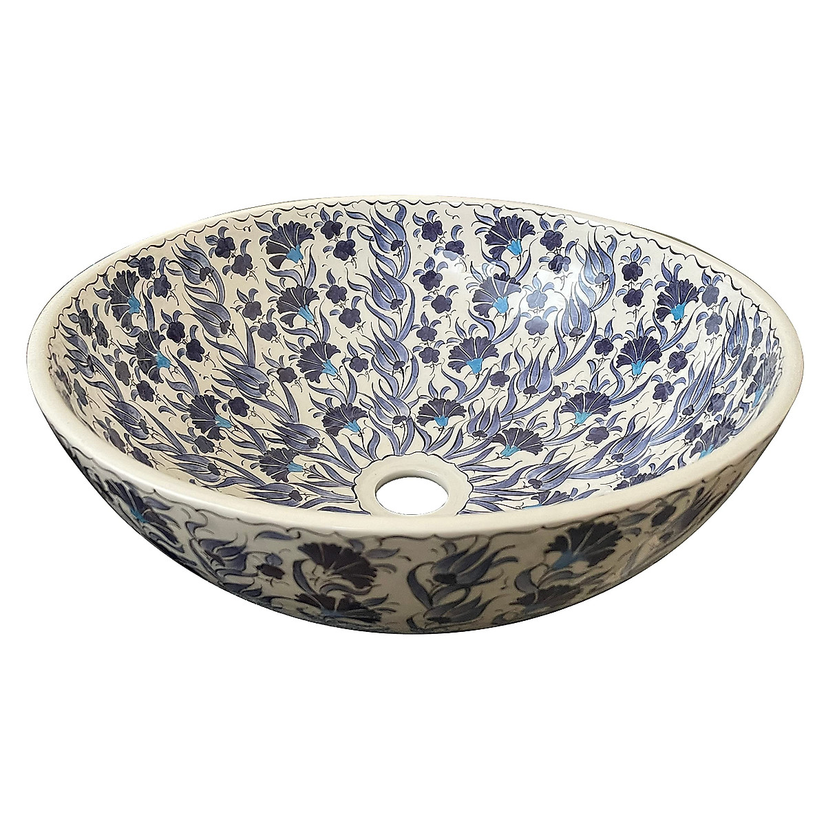 Bathroom Floral Vessel Sink, Ceramic Countertop Basin, Bowl Sink, Lavatory, Bathroom Remodel, Restroom Washbasin, Sink for Cafe, Washstand