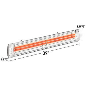 Infratech CD-5024 SS Stainless Steel 39” Dual Element Fixture 5000 Watt, 240 Volt, Stainless Steel Finish