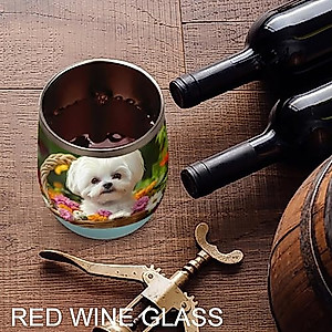 Shih Tzu Dog Flower Basket Insulated Tumbler with Lid Stainless Steel Coffee Mug Cute Wine Tea Water Cup Green-style