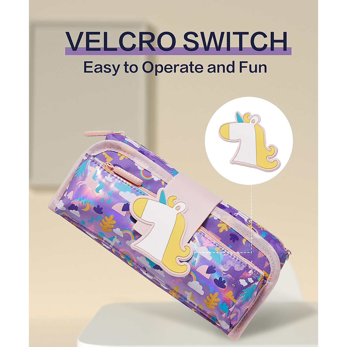 NPNGMYR Cute Pencil Case, Large Capacity Pen and Pencil Stationery Organizer Bag, Multi-Slot Pencil Pouch for Girls and Teens, Girls Pencil Case for School Office