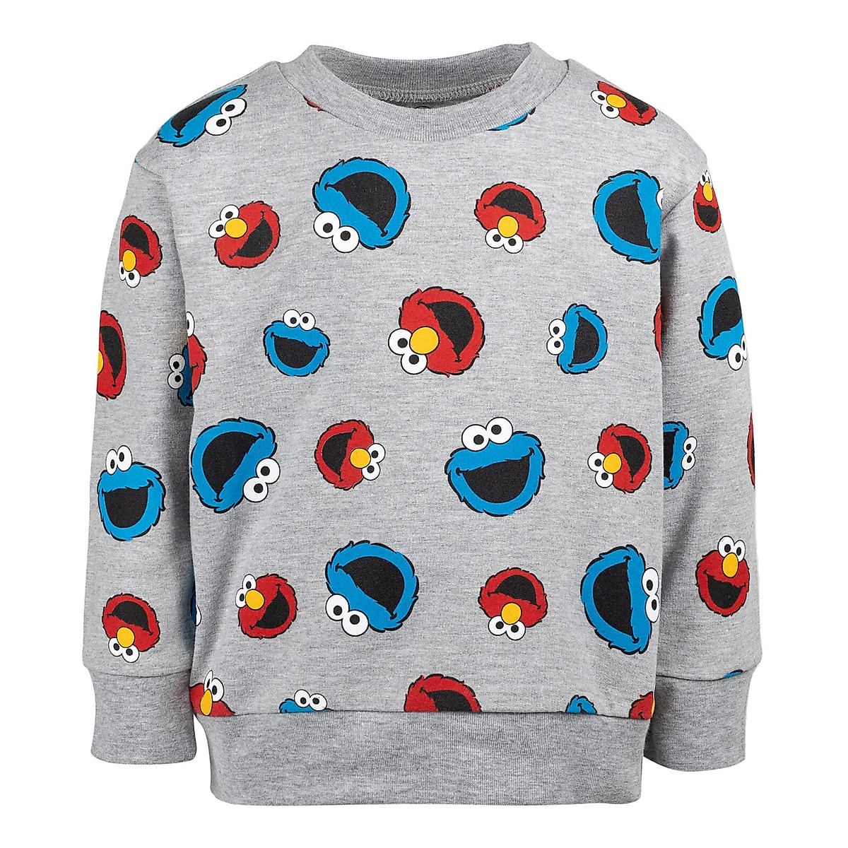 Sesame Street Cookie Monster Elmo Infant Baby Boys French Terry Sweatshirt and Pants Set Grey 12 Months