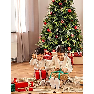 7.5ft Artificial Christmas Tree Holiday Xmas Tree w/ 1,400 Branch Tips, Christmas Tree Decorations, Christmas Tree Stand Metal Hinges & Foldable Base, Easy Assembly for Home, Office, Party Decoration