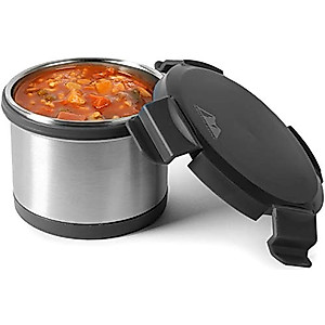 Arctic Zone Leak Proof Thermal Vacuum Insulated Food Jar Container with Safe & Easy 4 Lock Lid for Hot and Cold Food, 16oz Capacity - Grey