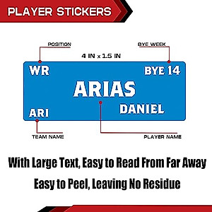 Sumapner Fantasy Football Draft Board 2023-2024 Kit, 817 Player Labels, 6 FT x 4 FT Extra Large Board with 14 Teams 20 Rounds, Including 2023 Top Rookie, Premium Color Edition