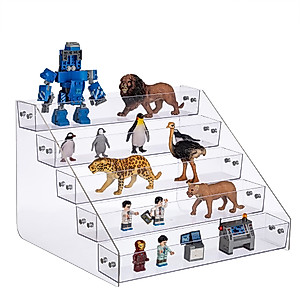 Kihor Tiered Spice Rack Acrylic, Spice Rack Shelf Seasoning Organizer for Countertop, Cabinet, Pantry, Kitchen Storage - 5 Tier