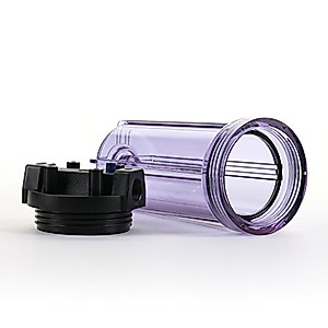 Hydronix HF5-10CLBK34PR Water Filter Housing 10" RO, Whole House, Hydroponics - 3/4" Ports, Clear Body w/PR