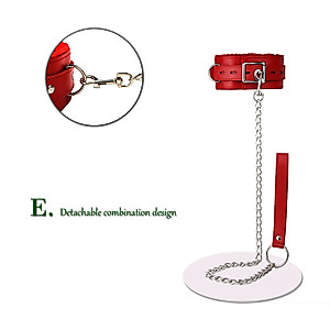 NouAn PU Leather Choker Collar Necklace for Women Adjustable and Detachable of Pet Collar,Black,Pink,Red