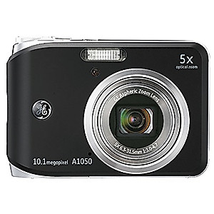 GE A1250-BK 12MP Digital Camera with 5X Optical Zoom and 2.5 Inch LCD with Auto Brightness - Black