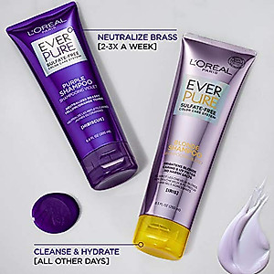L'Oreal Paris EverPure Blonde Sulfate Free Shampoo and Conditioner for Blonde Hair, 8.5 Ounce (Set of 2)