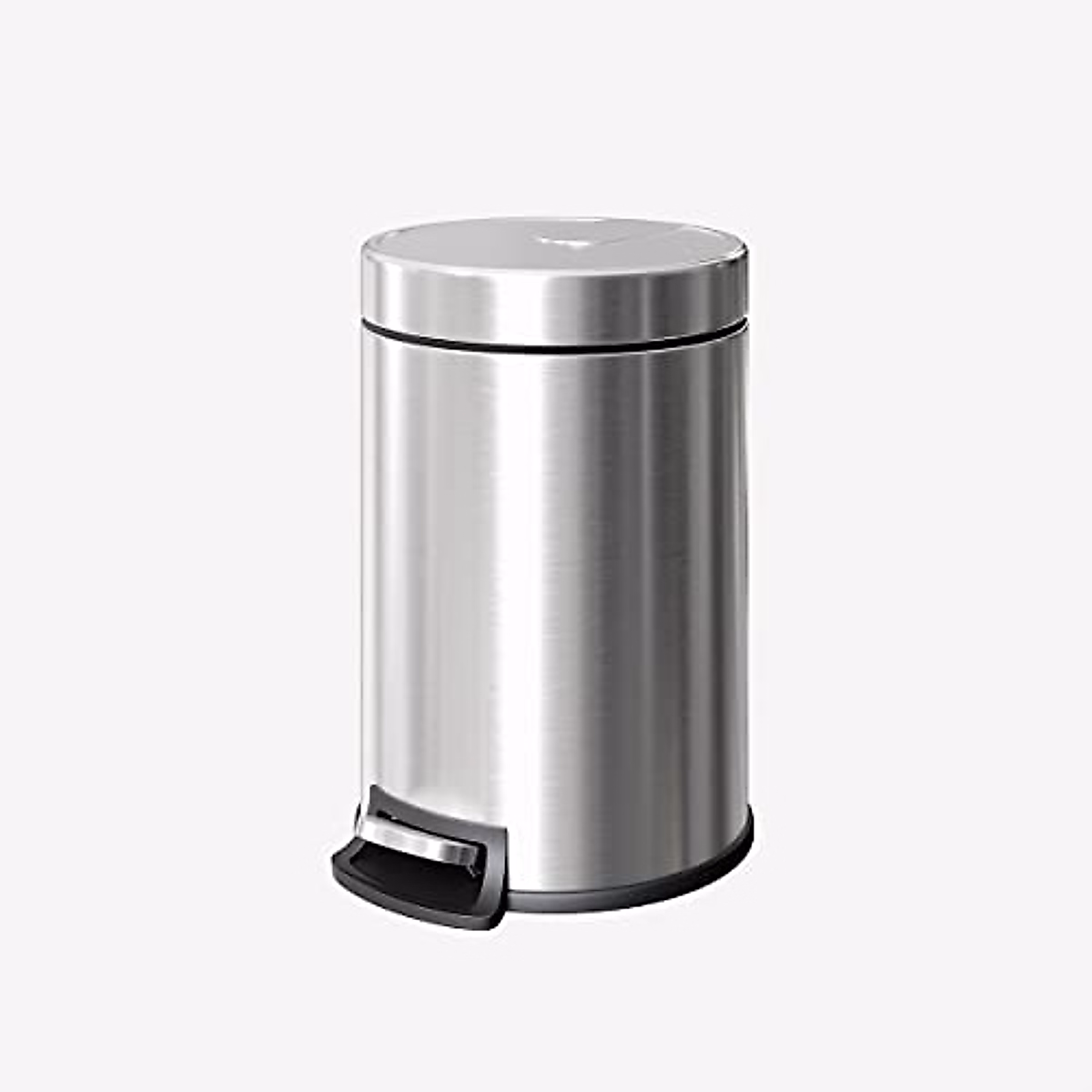 Eviva Totti 1.3 Gallon Stainless Steel Matte Finish Round Trash Can with Soft Closing Lid