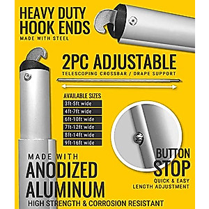 Pipe and Drape Backdrop Kit (7-12' Tall x 7-12' Wide Adjustable)